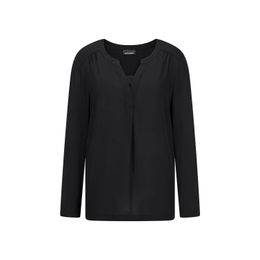 Kurzarmbluse GOLDNER "Elegantes Chiffonshirt mit Jersey-Details", Damen, Gr. 40, schwarz, Obermaterial: 50% Polyester PES. 47% Viskose CV. 3% Elasthan EL., eng Gerade, Blusen, Schlitz