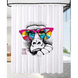 Duschvorhang Sanilo "Stay Cool", bunt (wei&szlig;, bunt), B:180cm H:200cm, Polyester, Duschvorh&auml;nge, H&ouml;he 200 cm