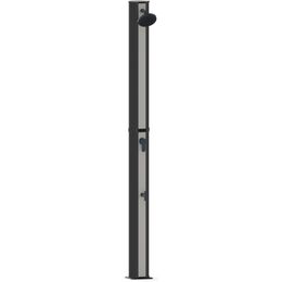Gartendusche summer fun "Solardusche 35l, 2geteilt, mit Fu&szlig;dusche, CF-Design", schwarz, B:38cm H:19cm L:120cm, Kunststoff, Outdoorduschen