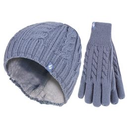 Heat Holders Damen Fleecegef&uuml;ttertes Thermohut- und Handschuhset f&uuml;r den Winter