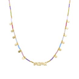 Luxenter Halskette aus 925er Sterlingsilber und mehrfarbigem Kristall mit 18-kar&auml;tiger Gelbgold-Beschichtung &ndash; Mama