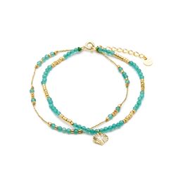 Luxenter Armband aus 925er Sterlingsilber und gr&uuml;nem Kristall mit 18-kar&auml;tiger Gelbgold-Beschichtung &ndash; Talorce