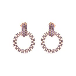 Luxenter Ohrringe mit Zirkonia in Amethystoptik und 18 Karat Gelbgold-Finish &ndash; Huang
