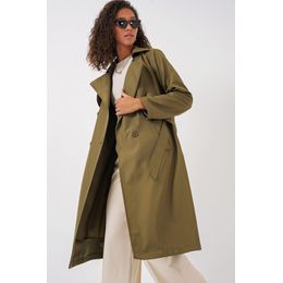 Doppelt gelegter langer Trenchcoat