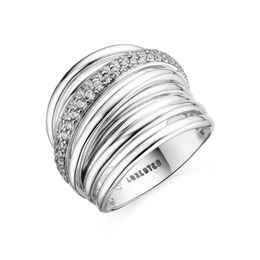 Luxenter Ring aus 925er Sterlingsilber mit Zirkonia, rhodiniert &ndash; Aslor