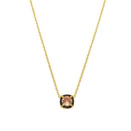 Luxenter Halskette aus 925er Sterlingsilber und braunem Zirkonia mit 18-kar&auml;tiger Goldbeschichtung &ndash; Lehak