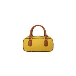 Giulia Monti Schultertasche Gelb Goldbraun