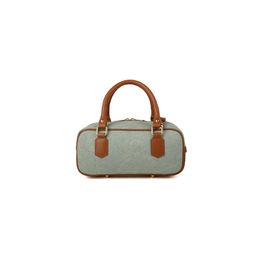 Giulia Monti Schultertasche Pastellgr&uuml;n Goldenbraun