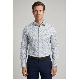 Langarmhemd OLYMP "Luxor", Herren, Gr. 41, N-Gr, wei&szlig;, Web, Obermaterial: 100% Baumwolle, normal, 2-Knopf-Manschette, Hemden, Businesshemd, New-Kentkragen, floraler Print, modern fit