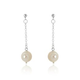 Luxenter Ohrringe, 925 Sterling Silber Kiarik und wei&szlig;e Perle rhodiniert
