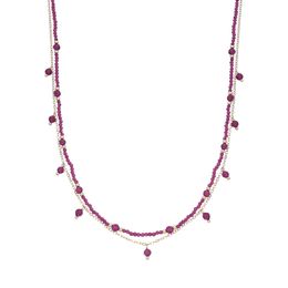 Luxenter Halskette aus rosa Kristall mit 18 Karat Gelbgold-Finish &ndash; Aira