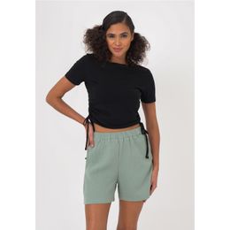 Shorts FRESHLIONS "Zara", Damen, Gr. L, EURO-Gr&ouml;&szlig;en, gr&uuml;n (mint), 100% Baumwolle, unifarben, kurz, Hosen Shorts, im einfarbigen Design