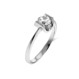 Luxenter Ring aus 925er Sterlingsilber mit funkelndem Zirkonia, rhodiniert &ndash; Setentaitres