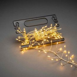 Konstsmide LED-Lichterkette "Weihnachtsdeko aussen", Energieeffizienz: E (A-G), silber (silberfarben), Dioden 200 Stk. Flammen 200 Stk., Kabell&auml;nge 5m x Gesamtl&auml;nge 6,8m, Lichterketten, Micro LED B&uuml;schellichterkette Cluster, mit Aufroller