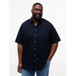 Tommy Hilfiger Big & Tall Kurzarmhemd "BT-FLEX POPLIN SOLID", Herren, Gr. XXL, N-Gr, desert sky, Web, Obermaterial: 100% Baumwolle, TOMMY HILFIGER BIG & TALL, regular fit normal, Rundhals, eingesetzt abgesteppte Kante, Hemden, Gro&szlig;e Gr&ouml;&szlig;en