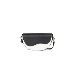 Giulia Monti Schultertasche Schwarz Wei&szlig;