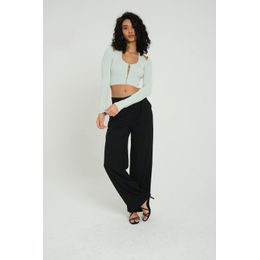 Crop-Cardigan mit Scoop-Ausschnitt und R&uuml;ckenausschnitt, verziert