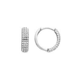 Luxenter Ohrringe aus 925er Sterlingsilber mit Brillanz-Zirkonia, rhodiniert &ndash; Taki
