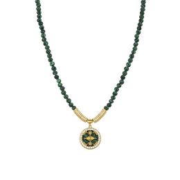 Luxenter Halskette aus 925er Sterlingsilber mit Malachit in 18K Gelbgold - Locare