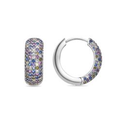 Luxenter Ohrringe aus 925er Sterlingsilber mit mehrfarbigen Zirkonia, rhodiniert &ndash; Isle