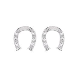 Luxenter Ohrringe aus 925er Sterlingsilber und Zirkonia mit Brillantschliff, rhodiniert &ndash; Infinity