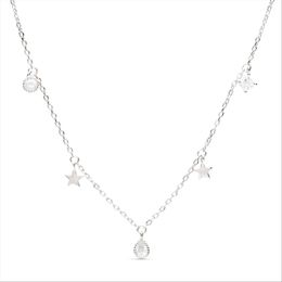 Luxenter Sterling Silber 925 Halskette mit rhodinierten Zirkonia - Stern