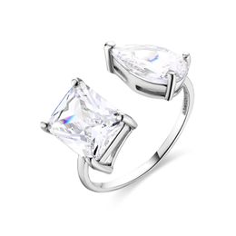 Luxenter Ring aus 925er Sterlingsilber mit Zirkonia, rhodiniert &ndash; Malor
