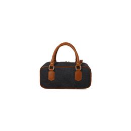 Giulia Monti Schultertasche Dunkelgrau Goldbraun