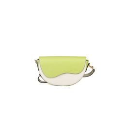 Giulia Monti Schultertasche Grasgr&uuml;n Hellbeige