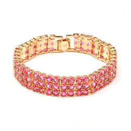 Luxenter Armband aus Zirkonia in Rubinoptik mit 18 Karat Gelbgold-Finish &ndash; Uriom