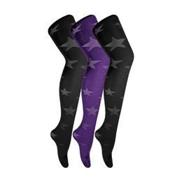3 Paar Multipack Damen 80 Denier Strumpfhosen | Weiche gemusterte Strumpfhosen