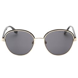 Runde Sonnenbrille von Marc Jacobs mit grauen Gl&auml;sern und schwarzem Gold