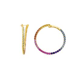 Luxenter Ohrringe aus 925er Sterlingsilber mit mehrfarbigen Zirkonia-Steinen, 18 Karat Gold-Finish &ndash; Axo