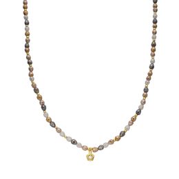 Luxenter Halskette aus braunem Glas mit 18-kar&auml;tiger Gelbgold-Beschichtung &ndash; Likdu