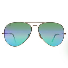 Ray-Ban Sonnenbrille Aviator 3025 112/19 Matt Gold Gr&uuml;n Spiegel 62mm