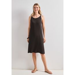 Midikleid Street One, Damen, Gr. 34, EURO-Gr&ouml;&szlig;en, espresso braun, Stoff, 95% Viskose, 5% Elasthan, unifarben, normal knielang, Rundhals, abgesteppt, Kleider Midikleid, aus Viskose