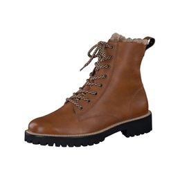Schn&uuml;rstiefelette Paul Green "Paul Green Stiefelette Glattleder", Damen, Gr. 38,5, cognac, Glattleder, Schuhe Schn&uuml;rstiefelette