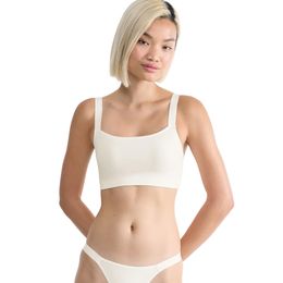 Bustier Sloggi "GO Casual", Damen, Gr. M, N-Gr, wei&szlig; (silk wei&szlig;), Single Jersey, Obermaterial: 82% Baumwolle, 18% Elasthan, clean, unifarben, BHs Bustier, weiche und atmungsaktive Baumwollqualit&auml;t