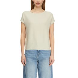 Rundhalspullover comma, Damen, Gr. 38, eggnog, Strick, Obermaterial: 65% Viskose, 35% Polyester, Glitzermuster, loose fit normal, Rundhals, Pullover Rundhalspullover, mit Glitzergarn