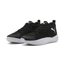 Basketballschuh Puma "Court Pro 3 Mid Basketballschuhe Erwachsene", Herren, Gr. 40, schwarz, wei&szlig;, Obermaterial: Synthetik, Textil. Futter: Textil. Innensohle: Textil. Laufsohle: Gummi, Schuhe
