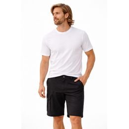 Cargobermudas LPO "Hardy Trail", Herren, Gr. S, Normalgr&ouml;&szlig;en, schwarz, Web, 93% Polyester. 7% Elasthan, regular fit ca. Mitte Oberschenkel, Hosen, Praktische Taschen, elastischer Bund