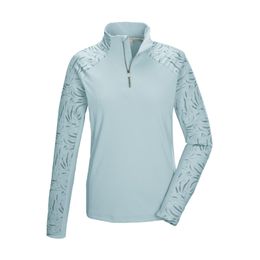Langarmshirt Killtec "KSW 56 WMN FLX SHRT", Damen, Gr. 42, hellblau, Obermaterial: 69% Polyester, 31% Elasthan, ohne Ausschnitt, Shirts Langarmshirt, Damen Funktionsshirt: warm, hoher Komfort, Stehkragen, Kinnschutz