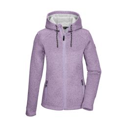 Fleecejacke Killtec "KOW 5 WMN KNTFLC JCKT", Damen, Gr. 40, lavendel, Obermaterial: 100% Polyester, Jacken Fleecejacke, Strickfleecejacke mit verstellbarer Kapuze und Kinnschutz