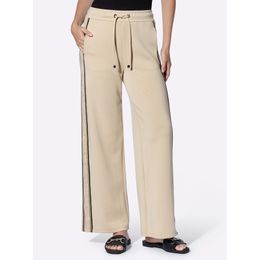 Webhose Heine, Damen, Gr. 36, Normalgr&ouml;&szlig;en, sand, 50% Modal, 44% Polyester, 6% Elasthan, gemustert, mehrfarbig, Hosen