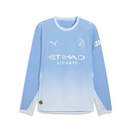 Trainingsshirt Puma "Manchester City 26/27 Authentic Langarm-Heimtrikot Herren", Herren, Gr. L, team light blau icy, Obermaterial: 50% Elastomultiester, 50% Polyester. &Auml;rmelbund: 5% Elasthan, 95% Polyester. Kragen: 3% Elasthan, 97% Polyester. Einsatz: 100% Polyester, regular fit, Rundhals, Shirts