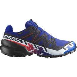 Trailrunningschuh Salomon "SPEEDCROSS 6 GORE-TEX EQUIPE", Herren, Gr. 43, surf the web, fiery rot, wei&szlig;, Synthetik, Textil, mehrfarbig, Schuhe, wasserdicht
