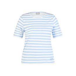 Print-Shirt Rabe, Damen, Gr. 44, ozean, Jersey, Obermaterial: 92% Baumwolle, 8% Elasthan, gestreift, normal h&uuml;ftbedeckend, Rundhals, Shirts, im Streifen-Look