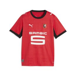 Trainingsshirt Puma "Stade Rennais 26/27 Heimtrikot Jugendliche", Kinder, Gr. 128, rot schwarz, Obermaterial: 100% Polyester. Rippe: 100% Polyester. Einsatz: 100% Polyester, bedruckt, regular fit, Rundhals, Shirts