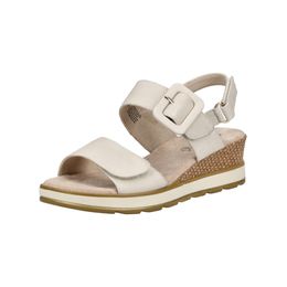 Keilsandalette Caprice "Caprice Sandalen Nubukleder", Damen, Gr. 37, wei&szlig; (hellbeige), Nubukleder, Schuhe