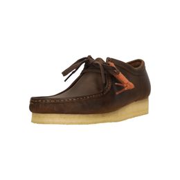 Schn&uuml;rschuh Clarks "Wallabee Beeswax", Herren, Gr. 40, braun, Leder, Schuhe Schn&uuml;rschuh, im klassischen Design